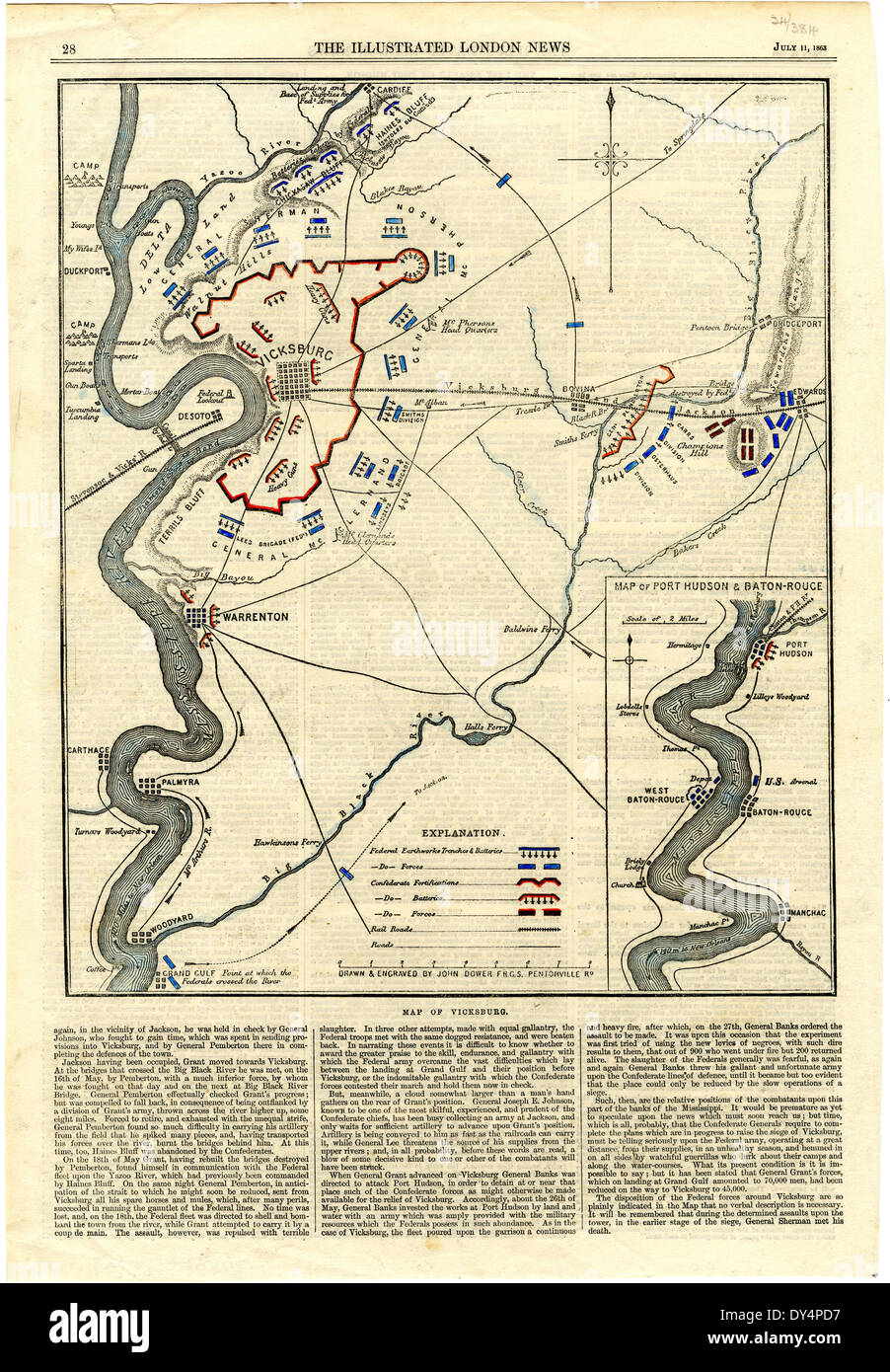 Vicksburg map hi-res stock photography and images - Alamy