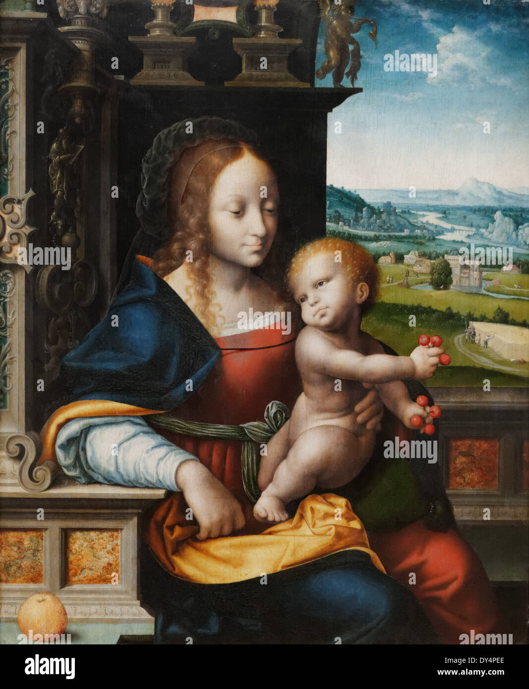 Joos van Cleve - Maria and the Child (Madonna with Cherries) - 1525 - XVI th Century - Flemish ...