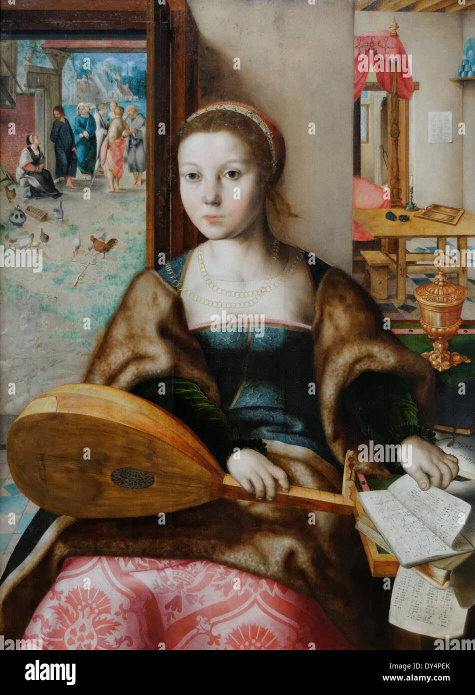 Jan Sanders van Hemessen - Maria Magdalena with Christ Background with ...