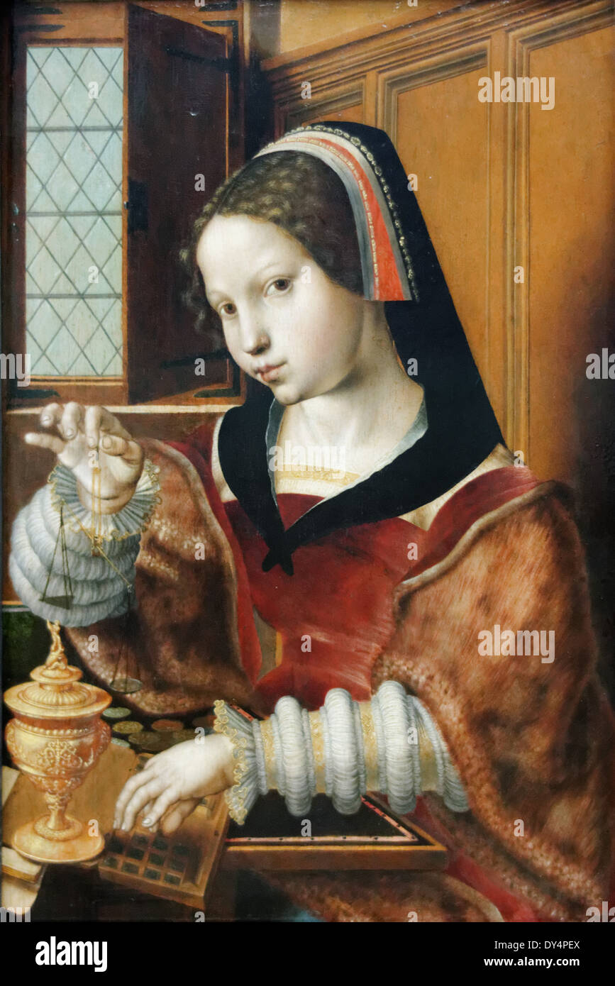 Jan Sanders van Hemessen - Die Goldwägerin - 1530 - XVI th Century ...