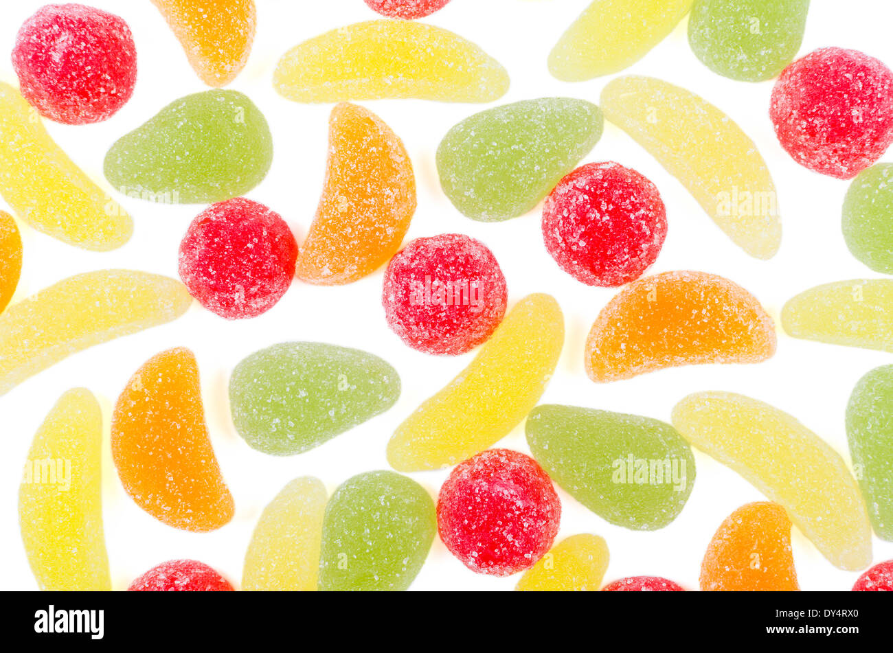 Pieces of marmalade isolated over white background Stock Photo - Alamy