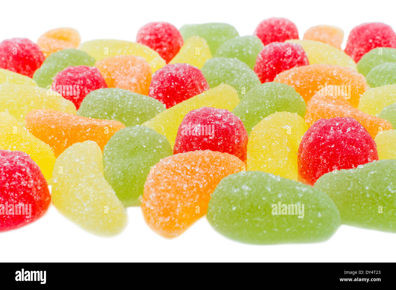 Pieces of marmalade isolated over white background Stock Photo - Alamy