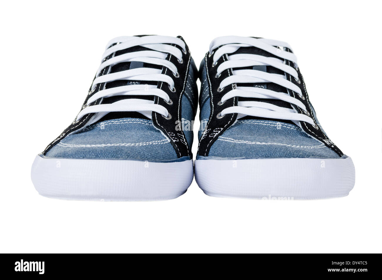 Modern blue gumshoes isolated on white background Stock Photo - Alamy