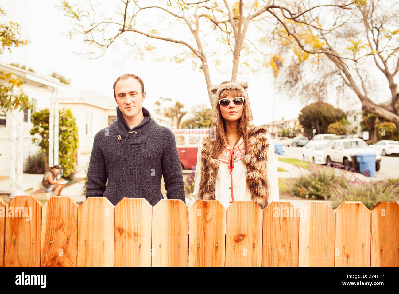 Couple Behind Wooden Fence High Resolution Stock Photography and Images ...
