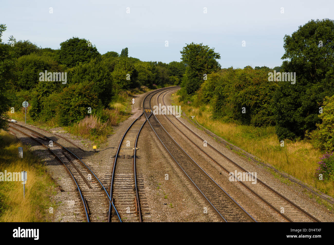 Railway junction at Hatton Stock Photo - Alamy