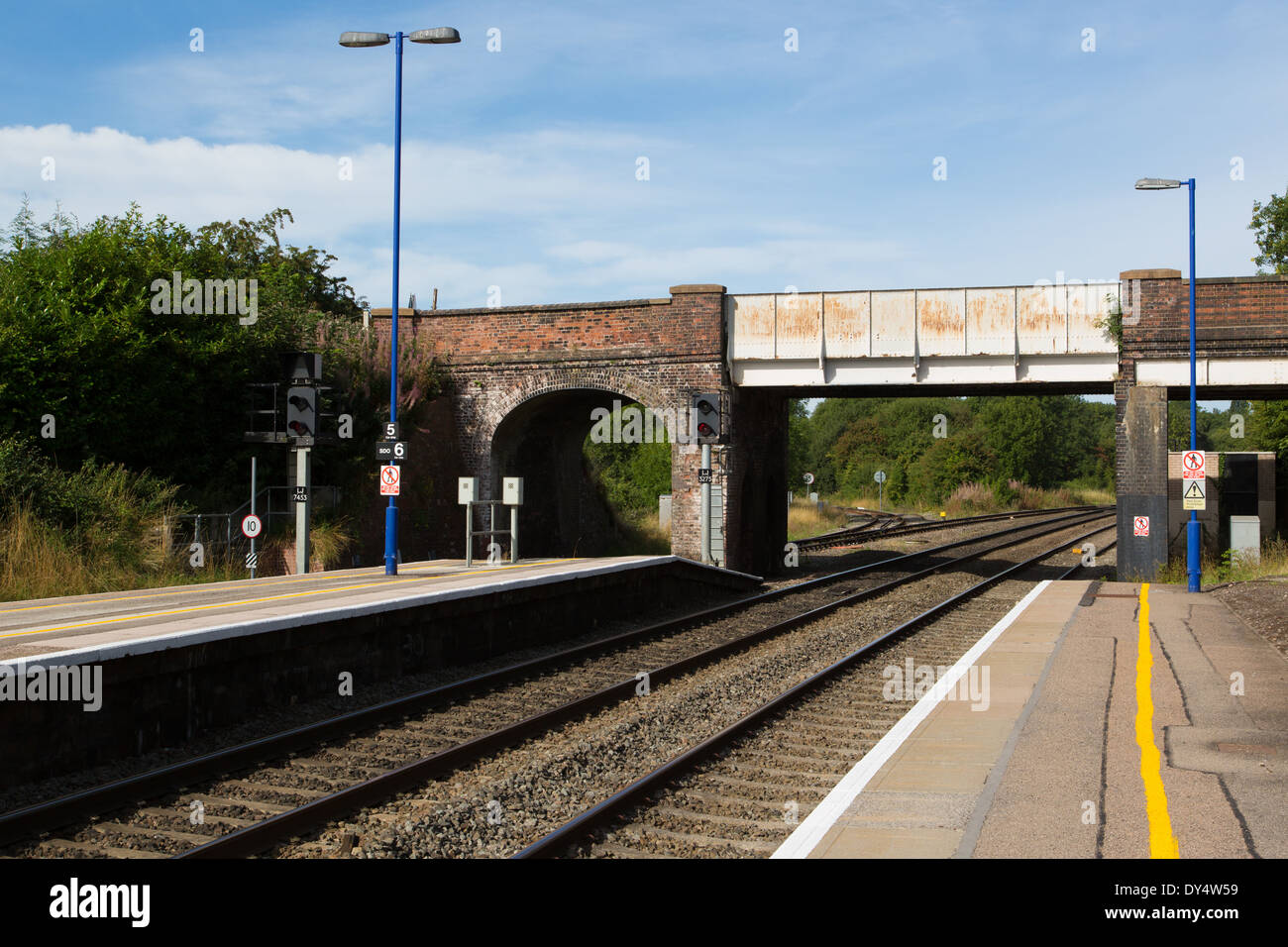 Road bridge and platform, Hatton railway station Stock Photo - Alamy