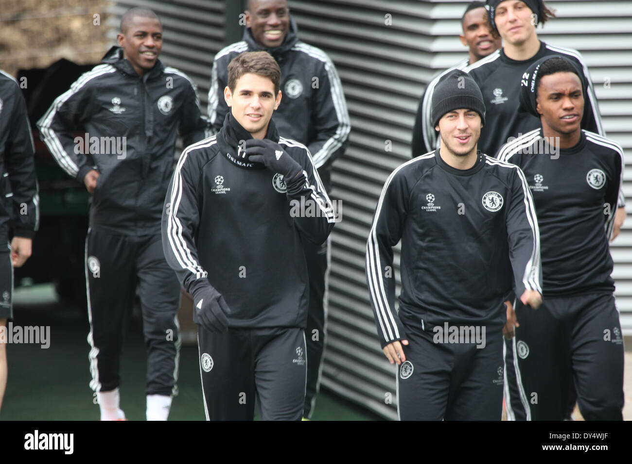 Chelsea Footballers train at their Cobham academy pre game Stock Photo ...