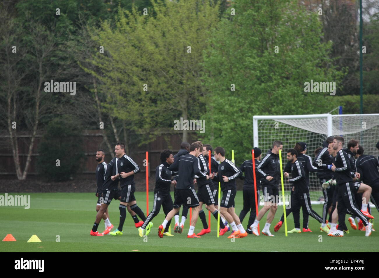 Chelsea Footballers train at their Cobham academy pre game Stock Photo ...