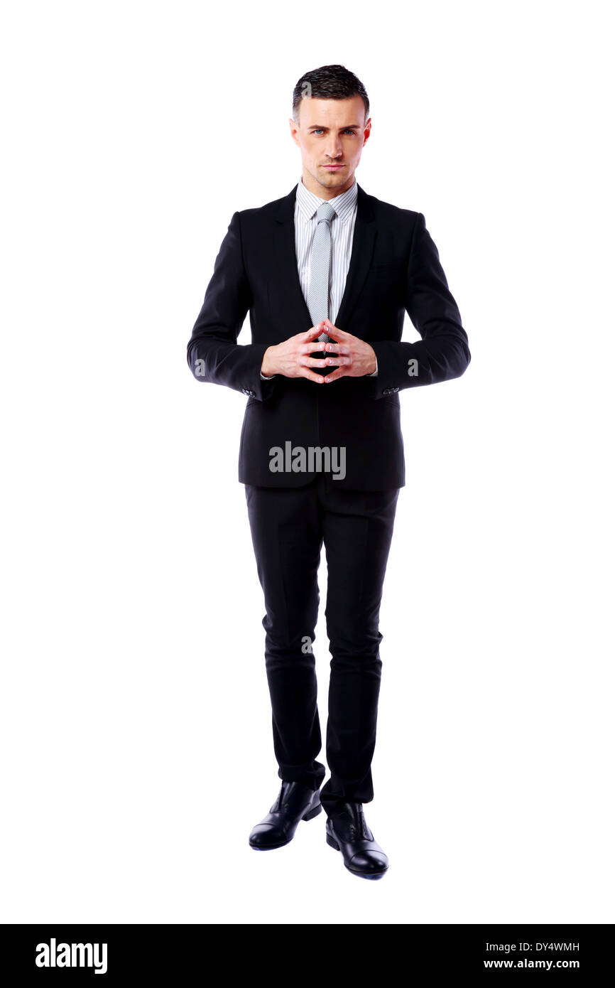 Full-length portrait of a professional on a white background Stock ...