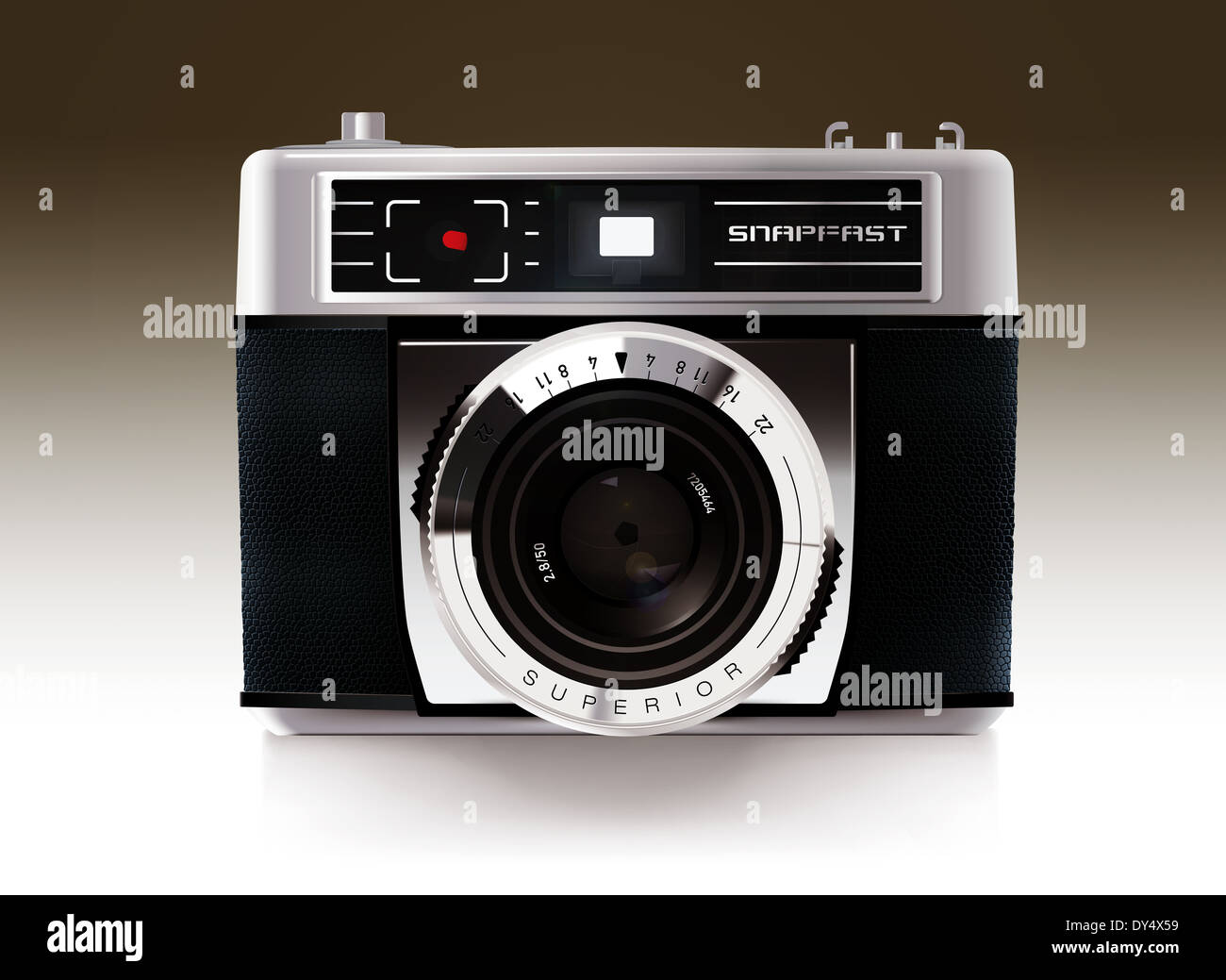 Detailed Illustration of Compact Viewfinder Camera from the 1960s Stock ...