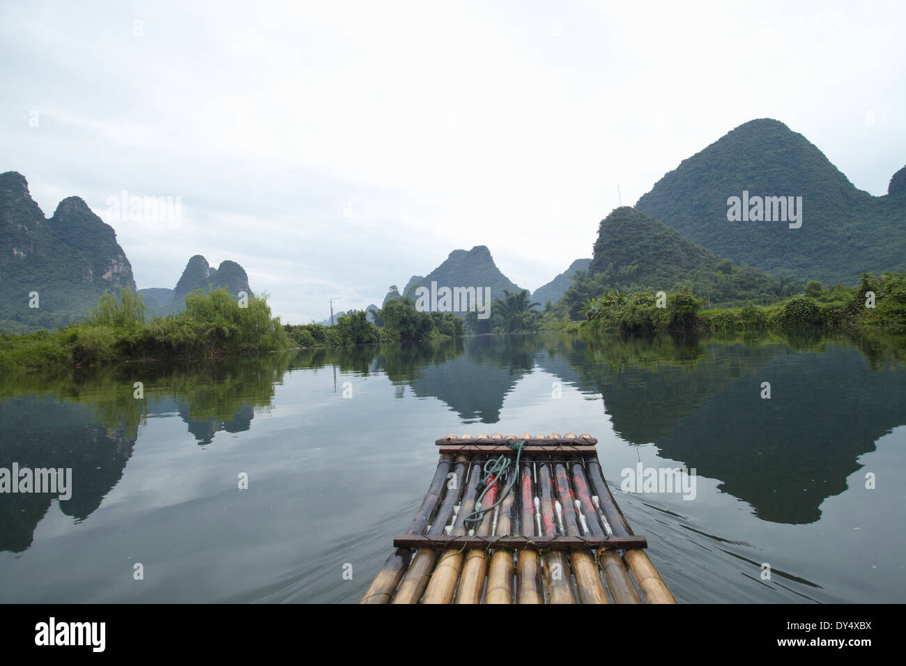 Bamboo rafting, Yangshuo, China Stock Photo - Alamy