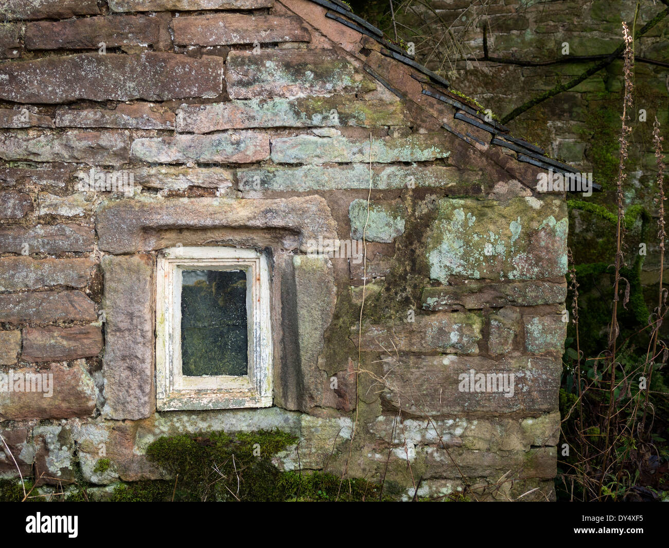 old english cottage wall and window Stock Photo - Alamy
