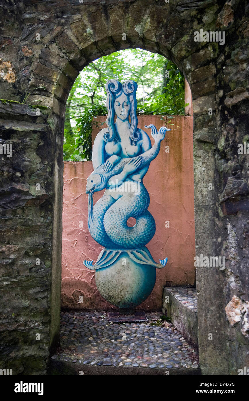 Mermaid painting. Portmeirion, Wales, United Kingdom Stock Photo - Alamy