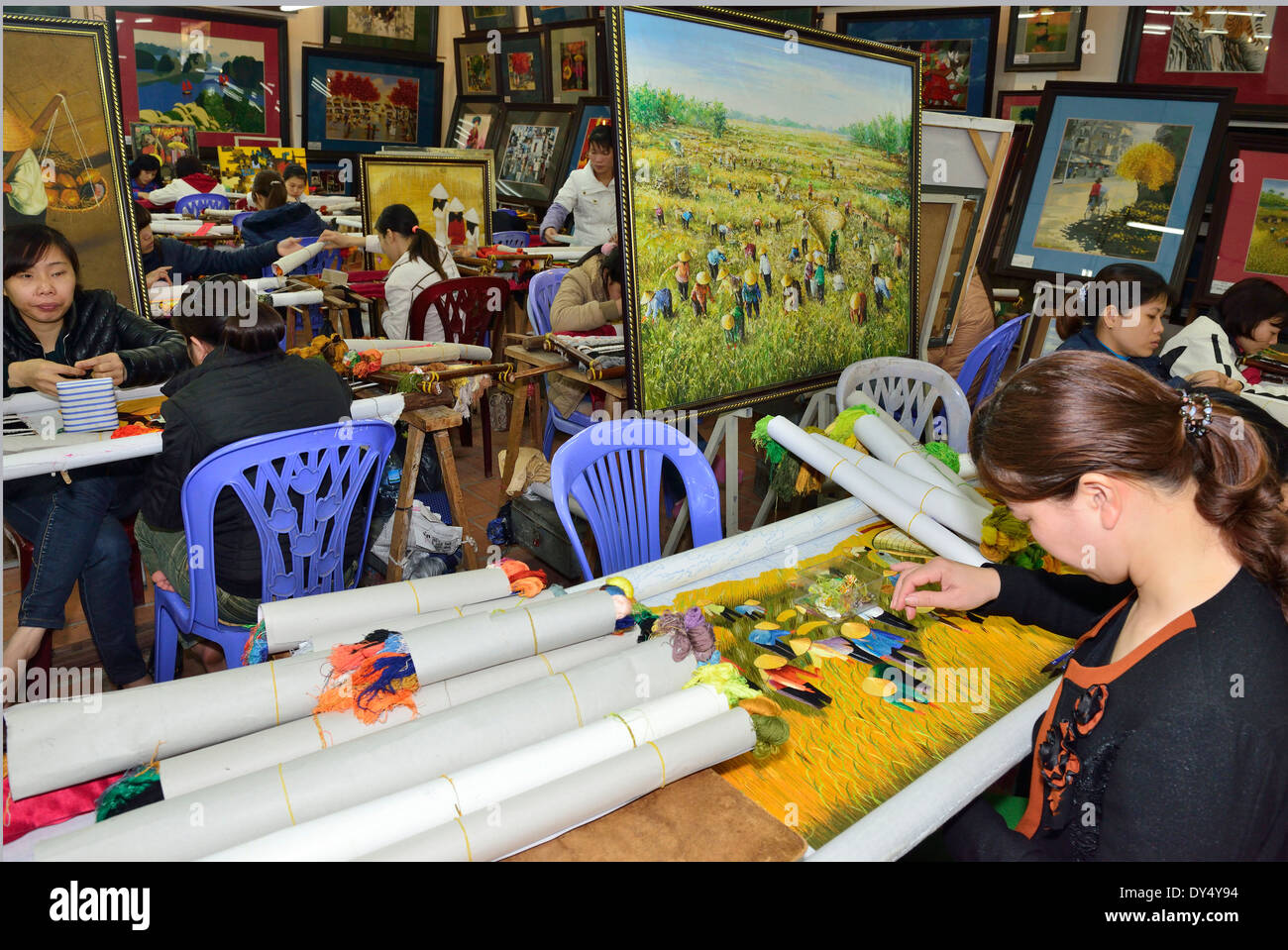 Skilled Craft Vietnam Skilled Craft Vietnamese Vietnamese Crafts Women High Resolution Stock 
