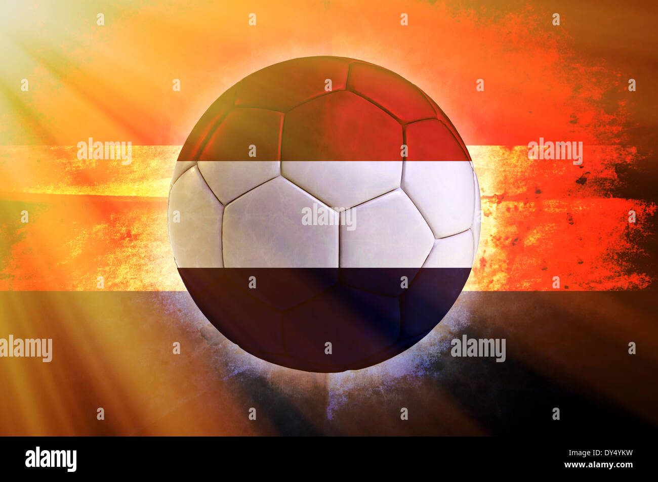 Soccer ball with Dutch flag as the background Stock Photo - Alamy