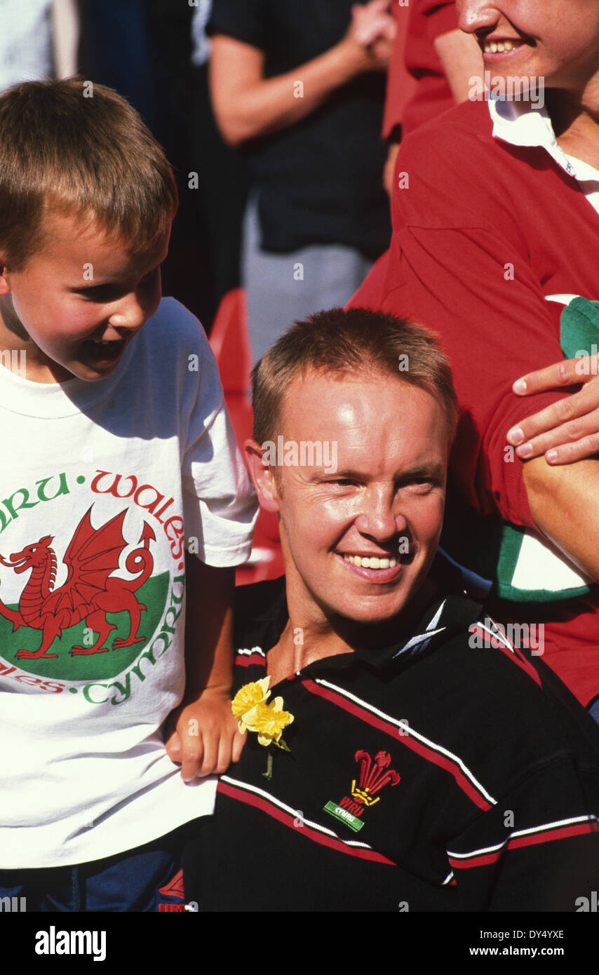 Welsh Rugby Fans support their team in the Millennium Stadium Stock ...