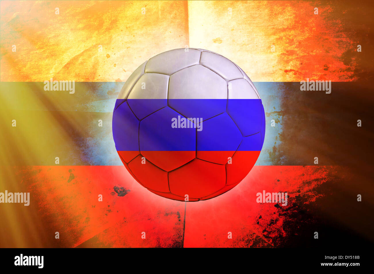 Soccer ball with Russian flag as the background Stock Photo - Alamy