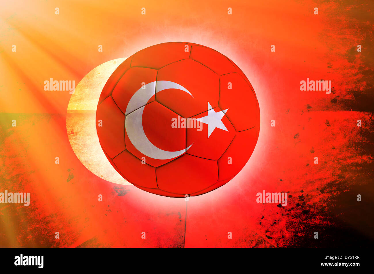Soccer ball with Turkish flag as the background Stock Photo - Alamy