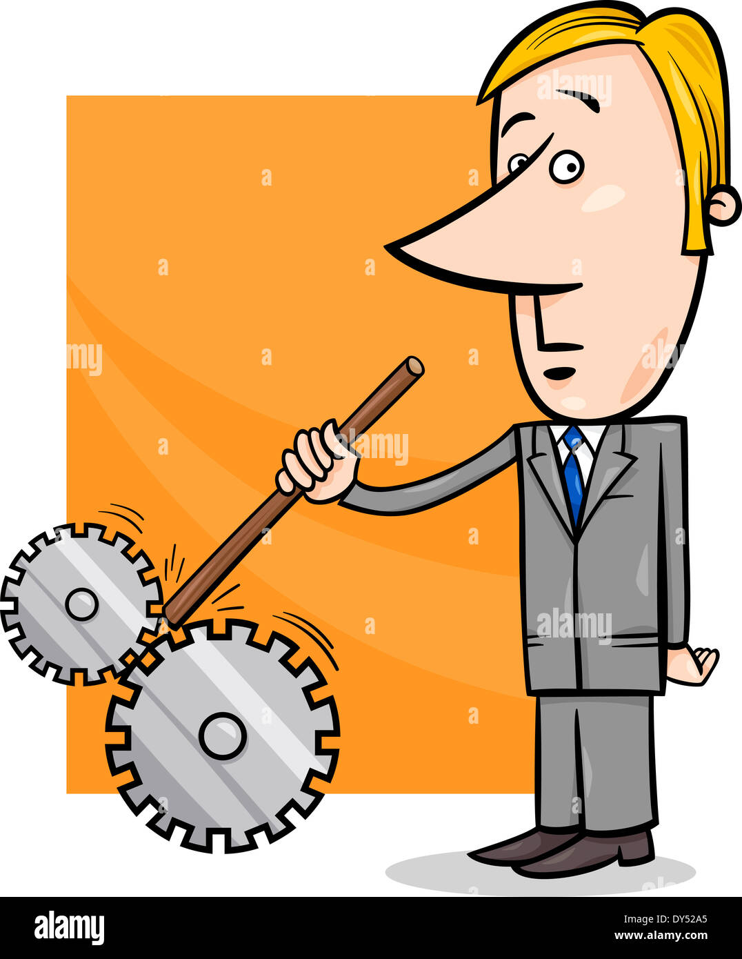 Concept Cartoon Illustration of Saboteur Man or Businessman putting ...