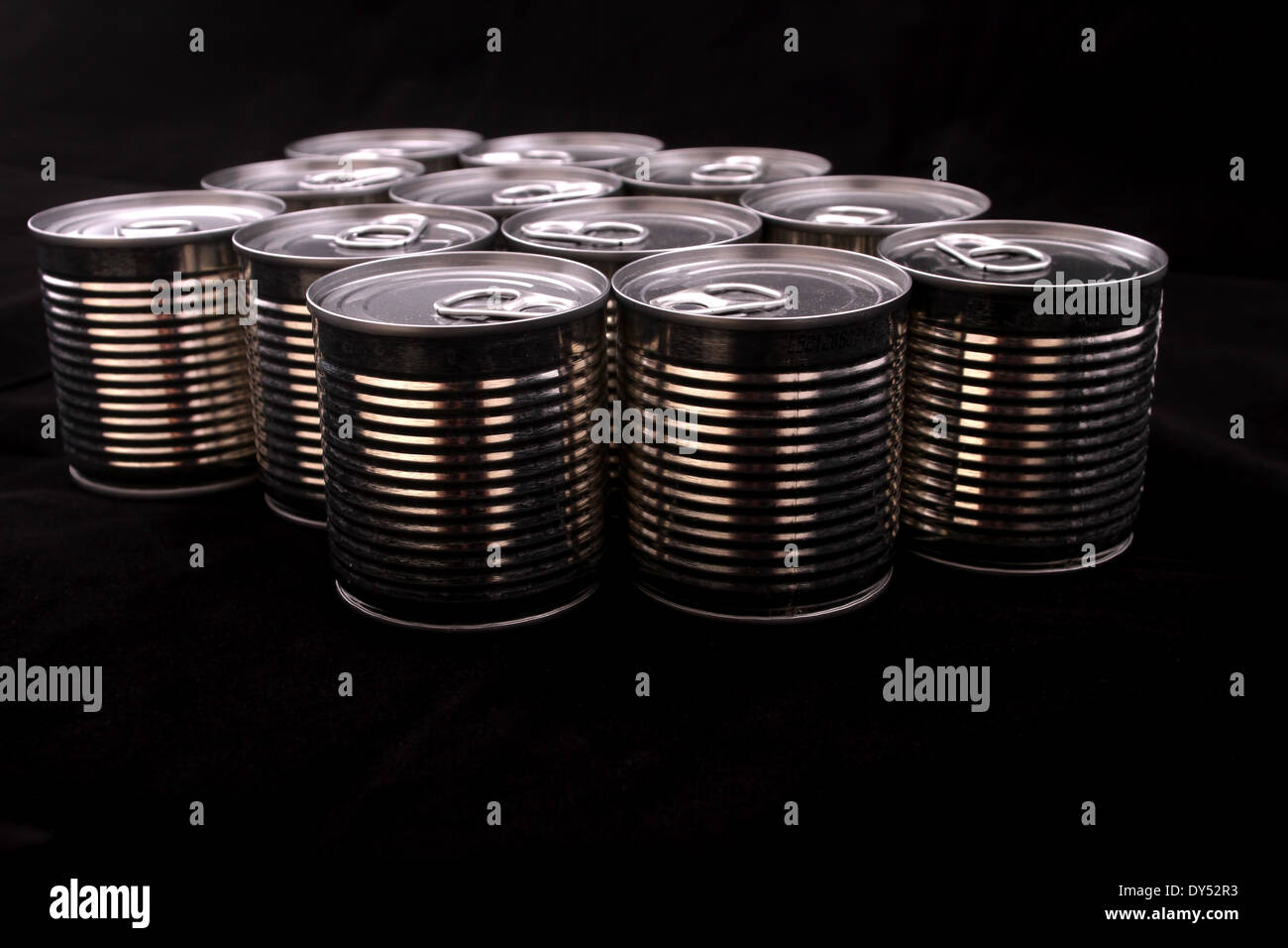 A group of black cans Stock Photo - Alamy