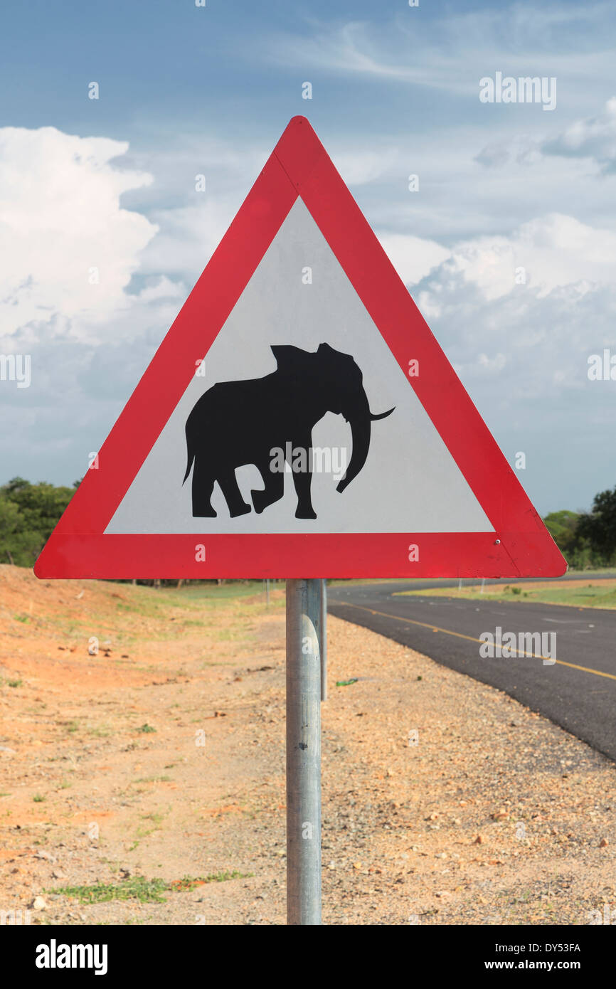 Elephant warning sign hi-res stock photography and images - Alamy