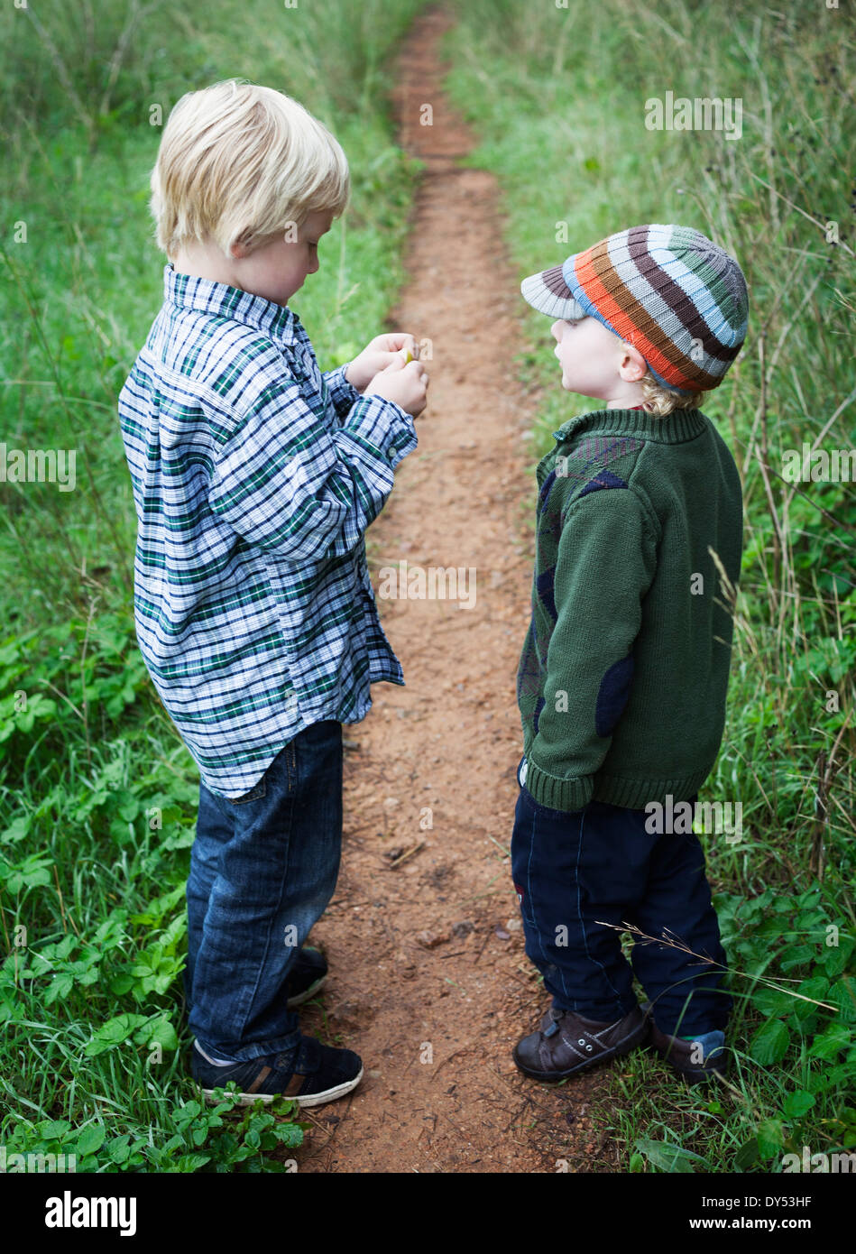 Brothers standing together, outdoors Stock Photo - Alamy