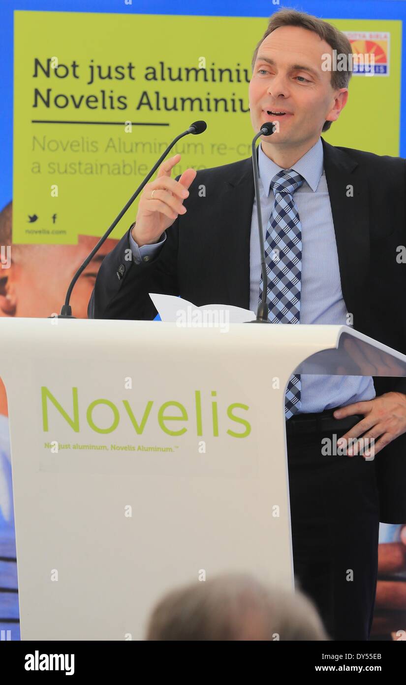 Nachterstedt, Germany. 07th Apr, 2014. President of the US company ...