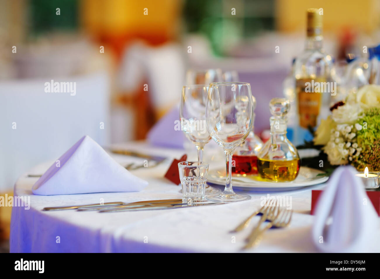 Table set for an event party or wedding reception Stock Photo - Alamy
