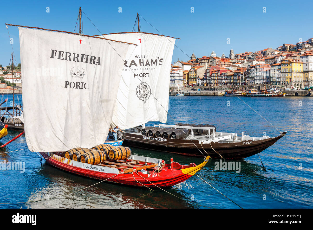 Port Wine Boats, Douro River, Porto, Portugal Stock Photo - Alamy