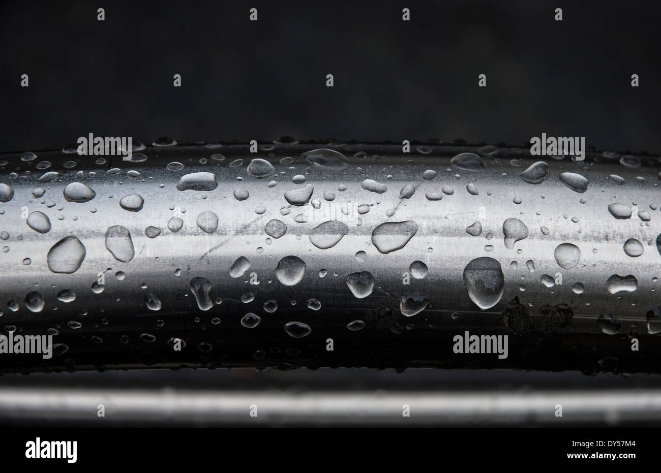 Dew Water Drops on Metal Stock Photo - Alamy