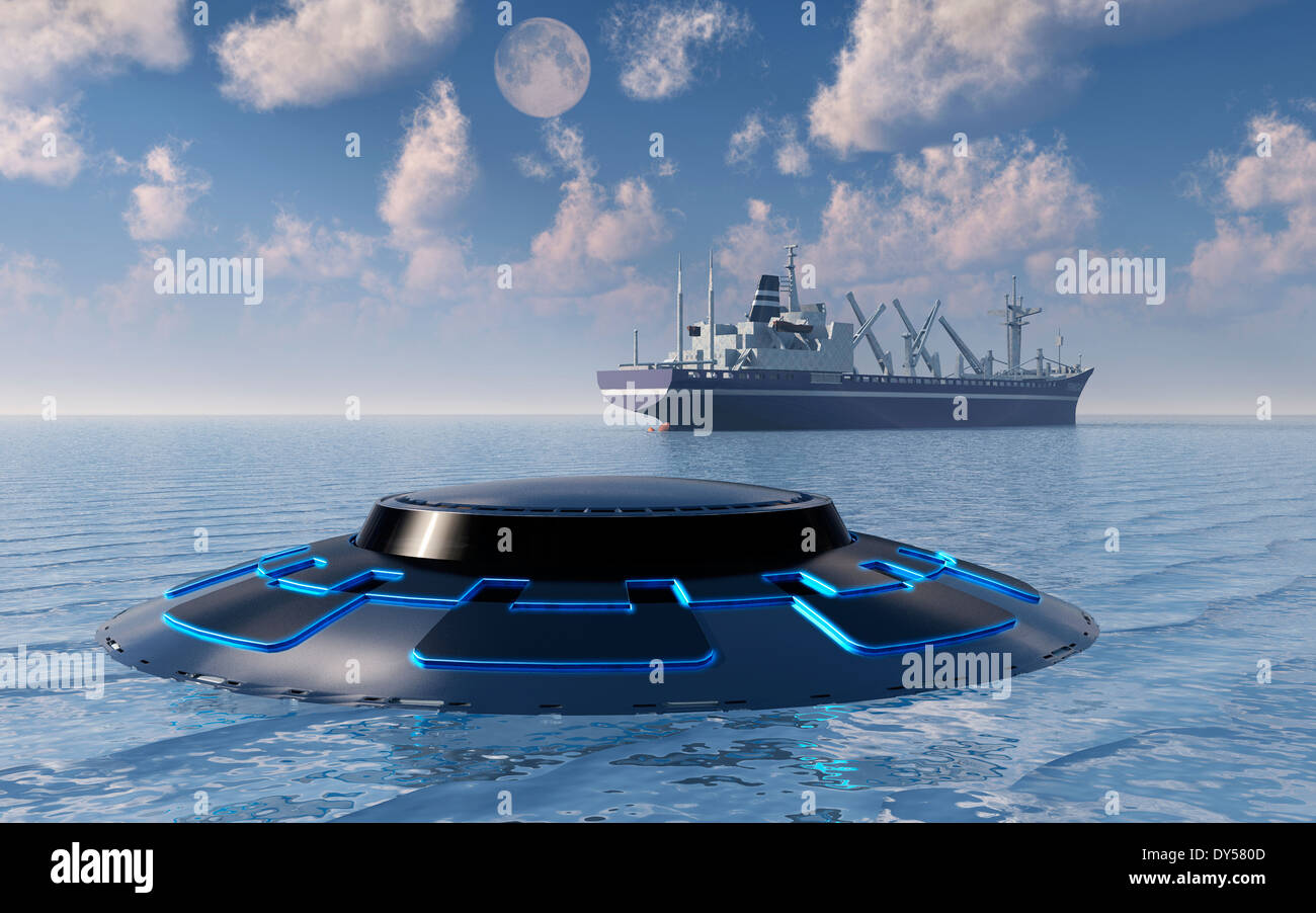 An Unidentified Submerged Object (USO) Surfacing Above Ocean Waters ...