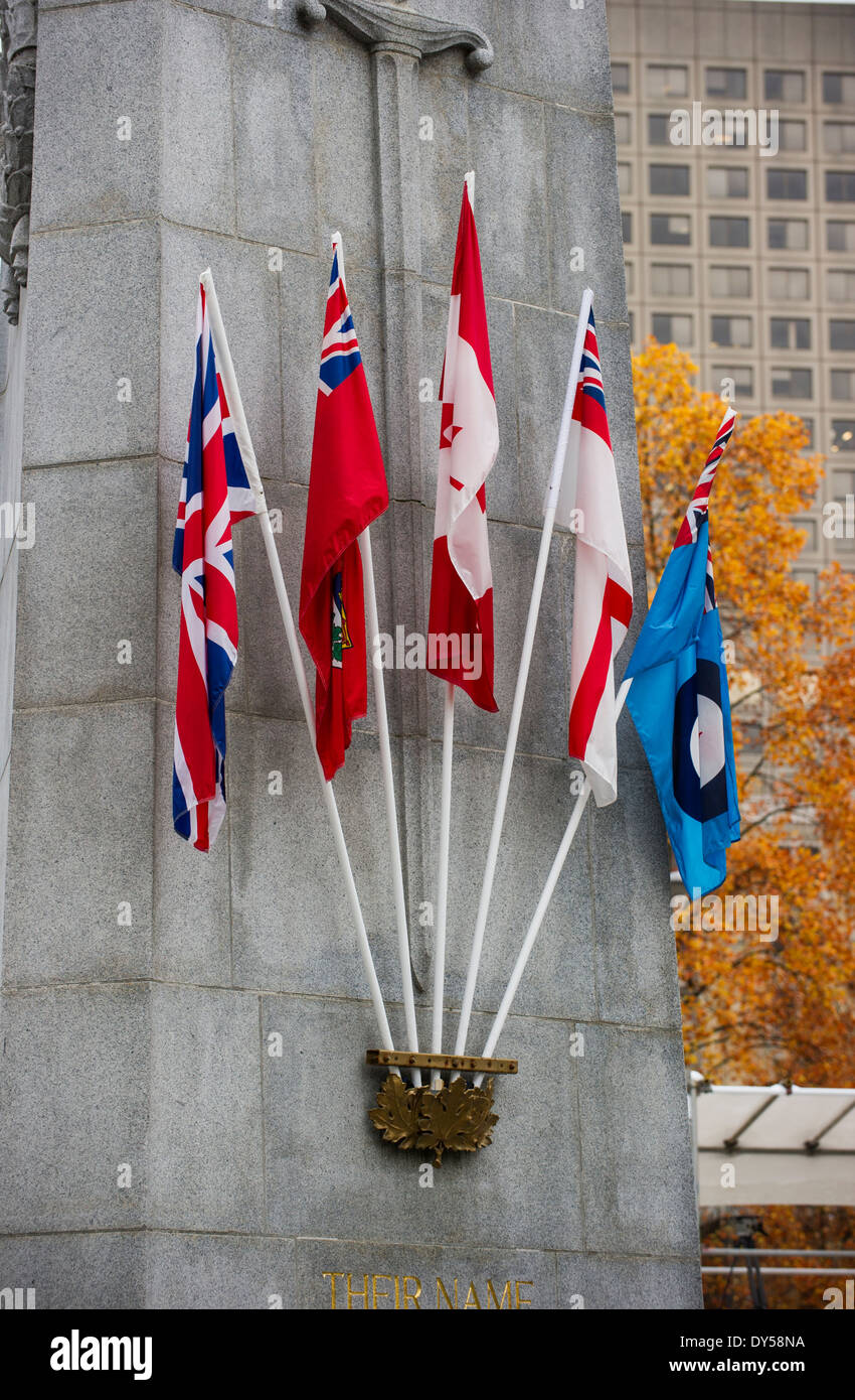 Flags displayed on the Vancouver Cenotaph Stock Photo - Alamy