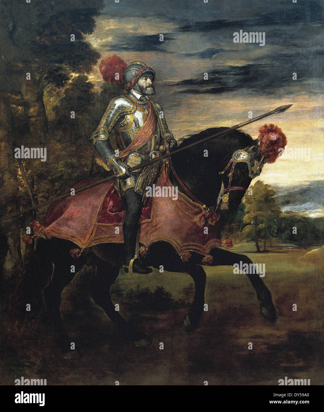 Emperor carlos v on horseback (titian) hi-res stock photography and ...