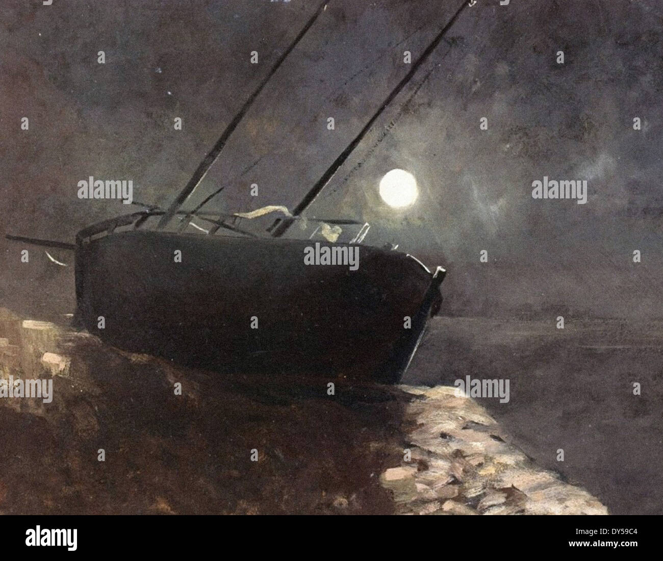 Odilon Redon Boat in the Moonlight Stock Photo - Alamy