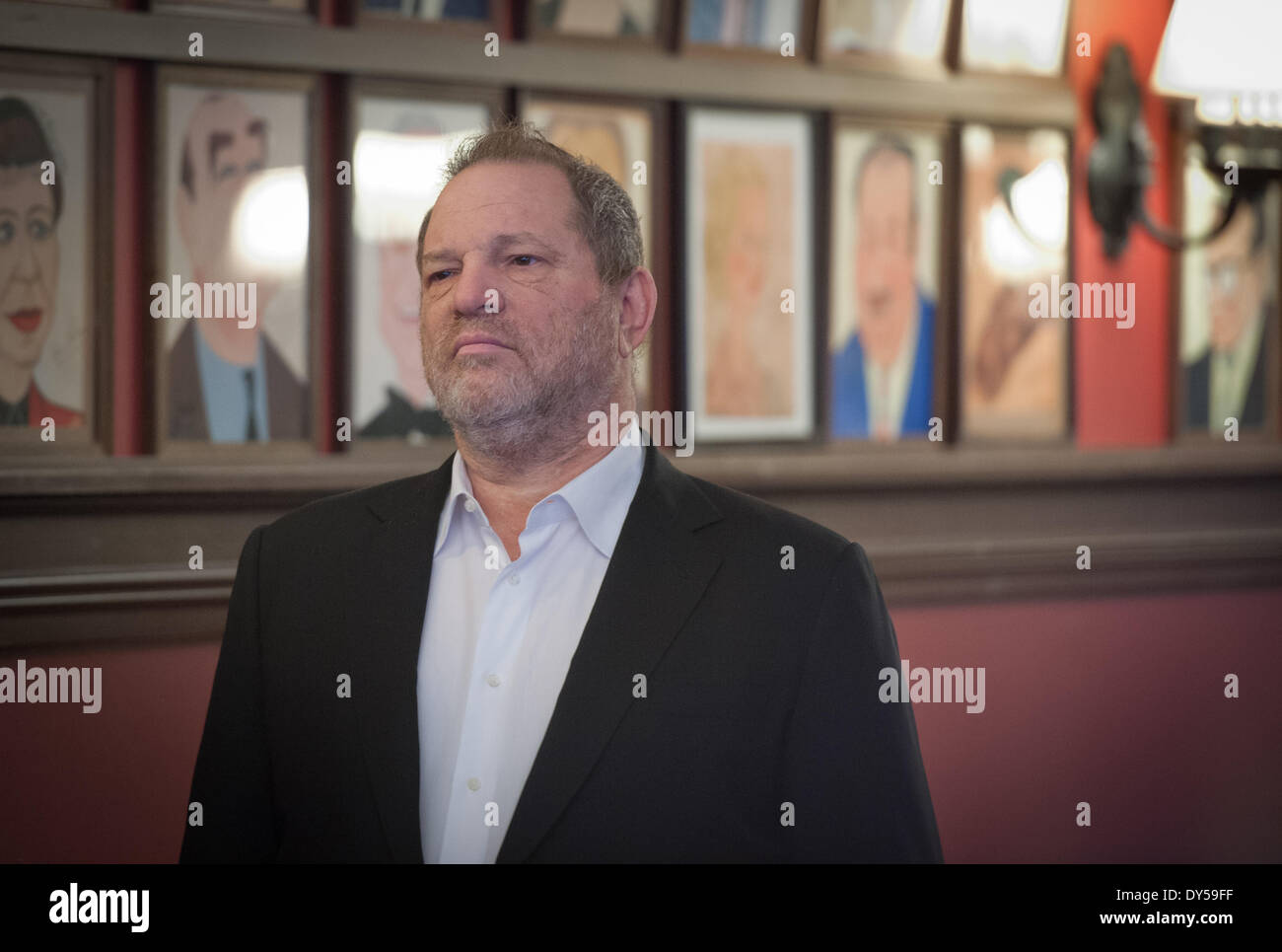 Manhattan, New York, USA. 7th Apr, 2014. HARVEY WEINSTEIN looks on as ...