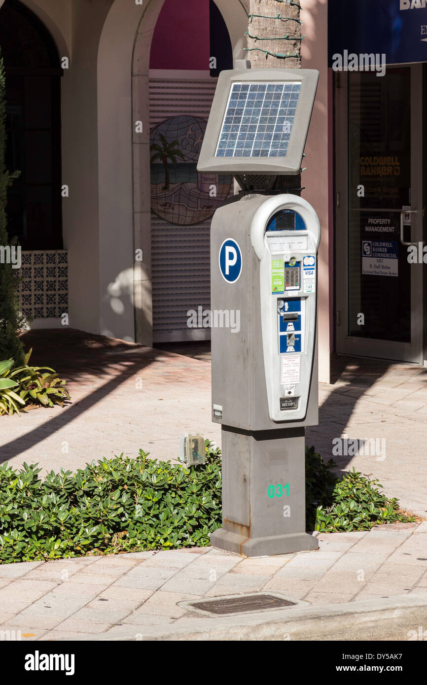 Street Parking Meter Machine Powered by Mini Solar Panel, Las Olas ...