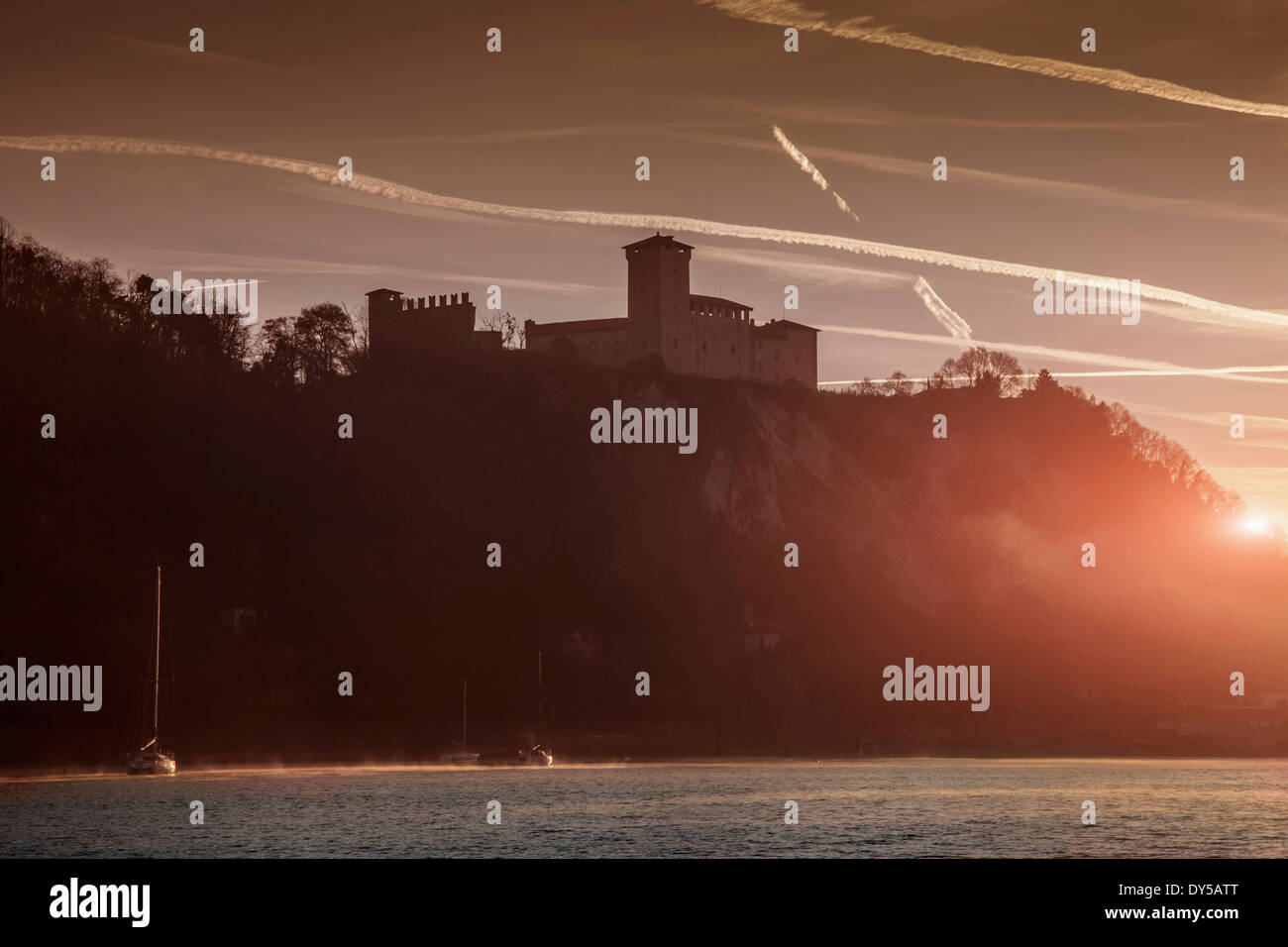 Angera Castello and Lake Maggiore, Lombardy, Italy Stock Photo - Alamy