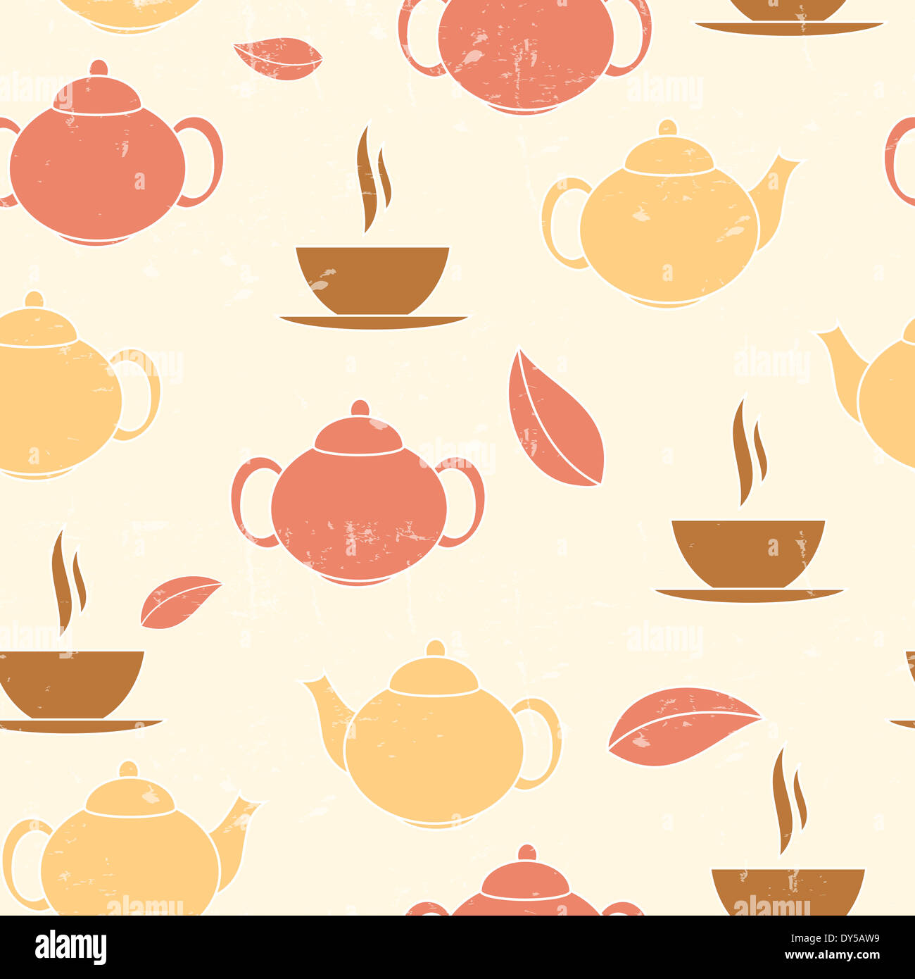 Tea Seamless Pattern Background Vector Illustration Stock Photo - Alamy