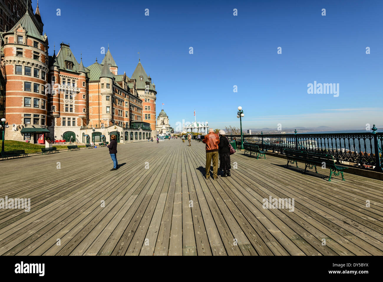 Dufferin Terrace, promenade and boardwalk, along Chateau Frontenac and ...