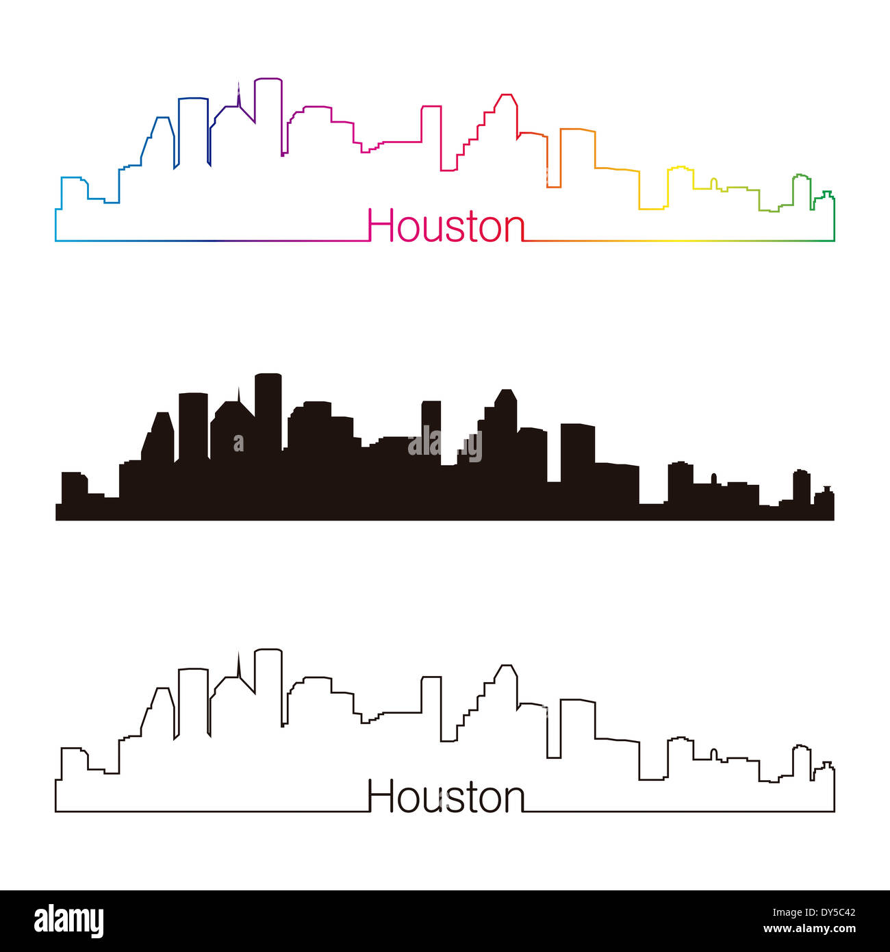 Houston texas skyline silhouette travel hi-res stock photography and ...