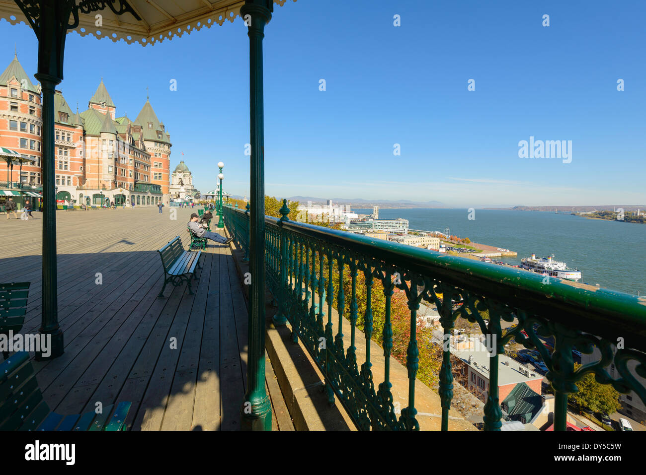 Dufferin Terrace, promenade and boardwalk, along Chateau Frontenac and ...