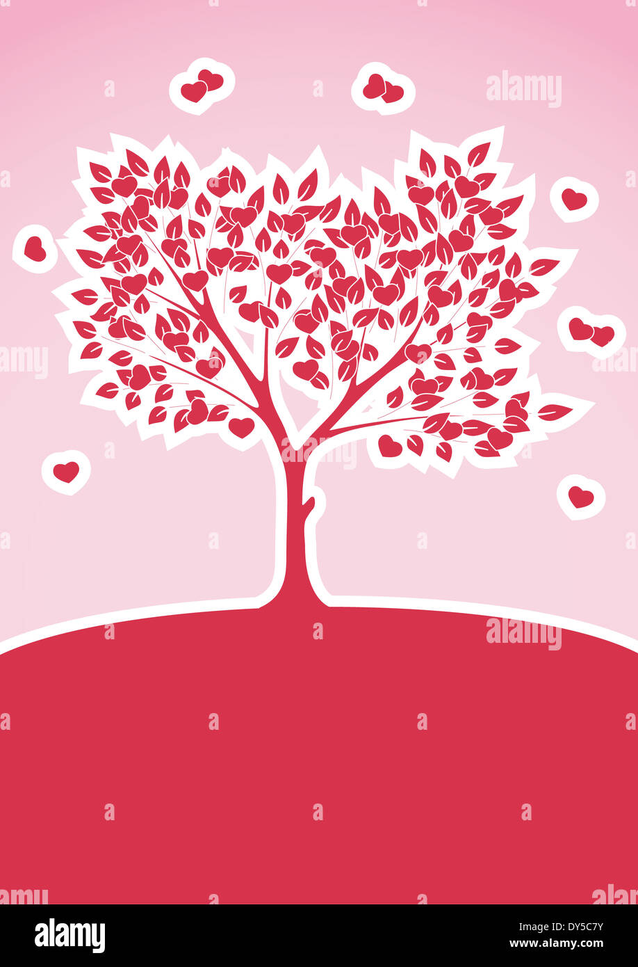 abstraction of the tree of love vector illustration Stock Photo - Alamy