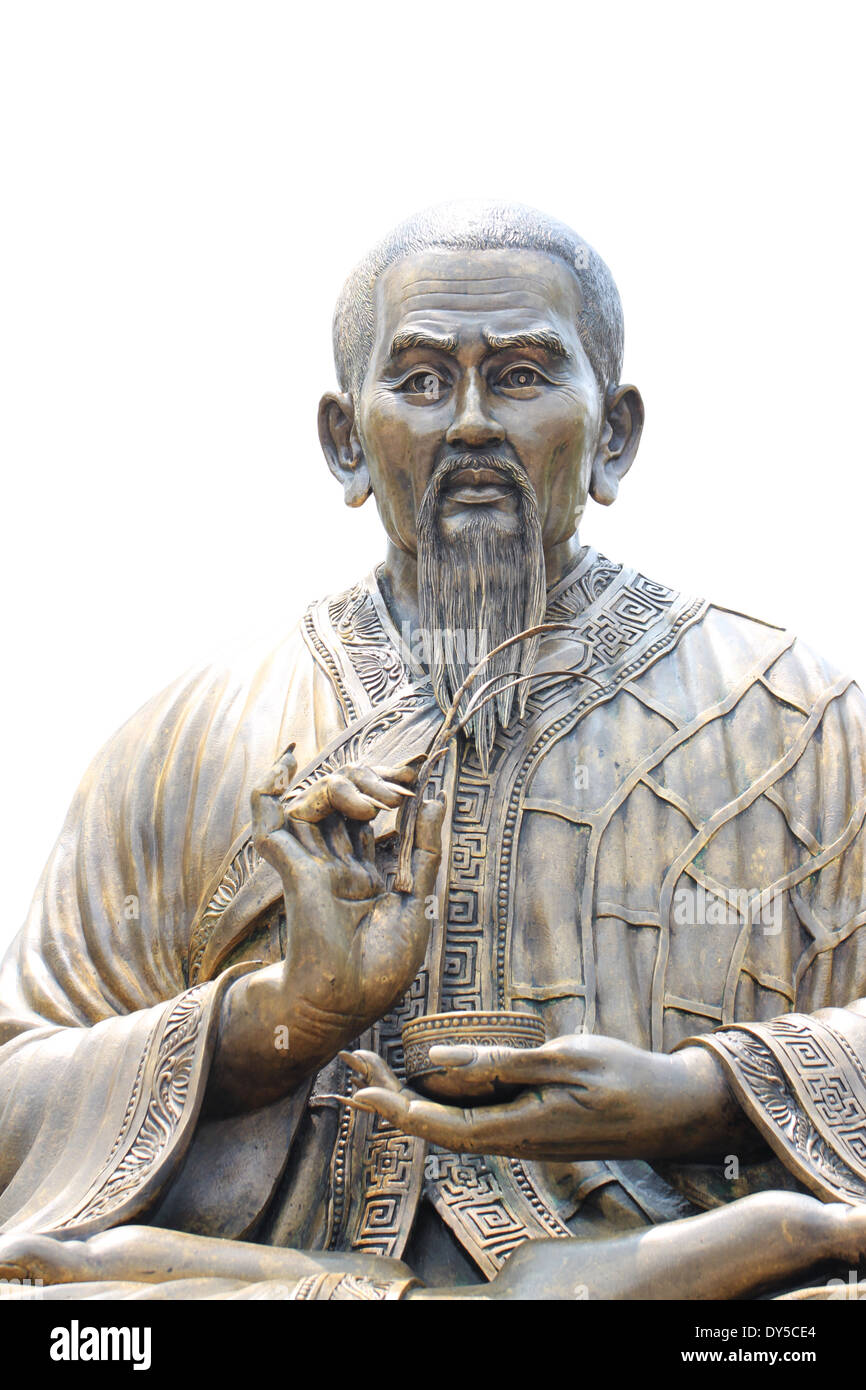 Statues of Chinese deity isolated on white background Stock Photo - Alamy