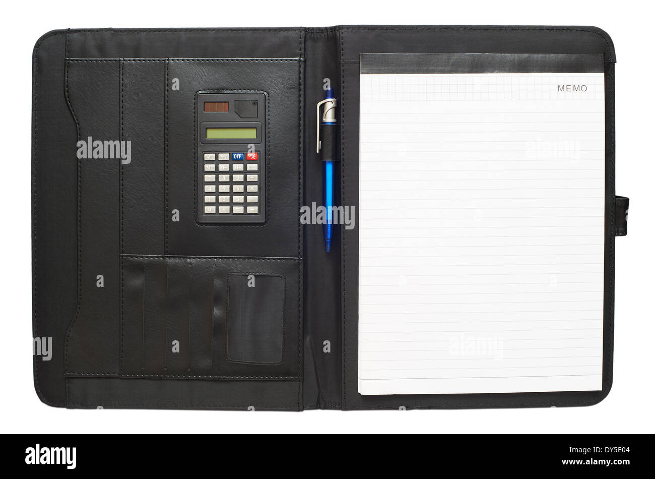 Black leather folder Stock Photo - Alamy
