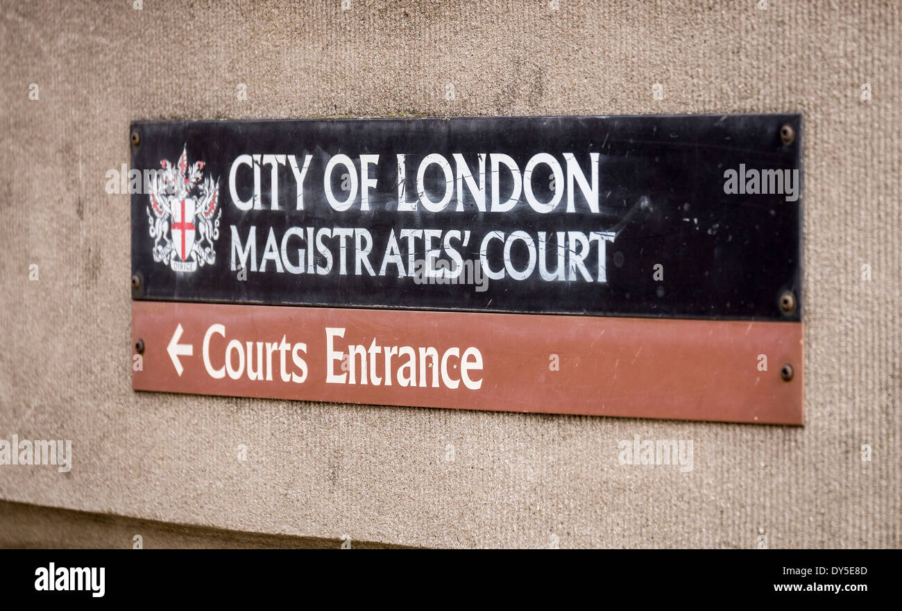 City of London Magistrates Court Sign Stock Photo - Alamy