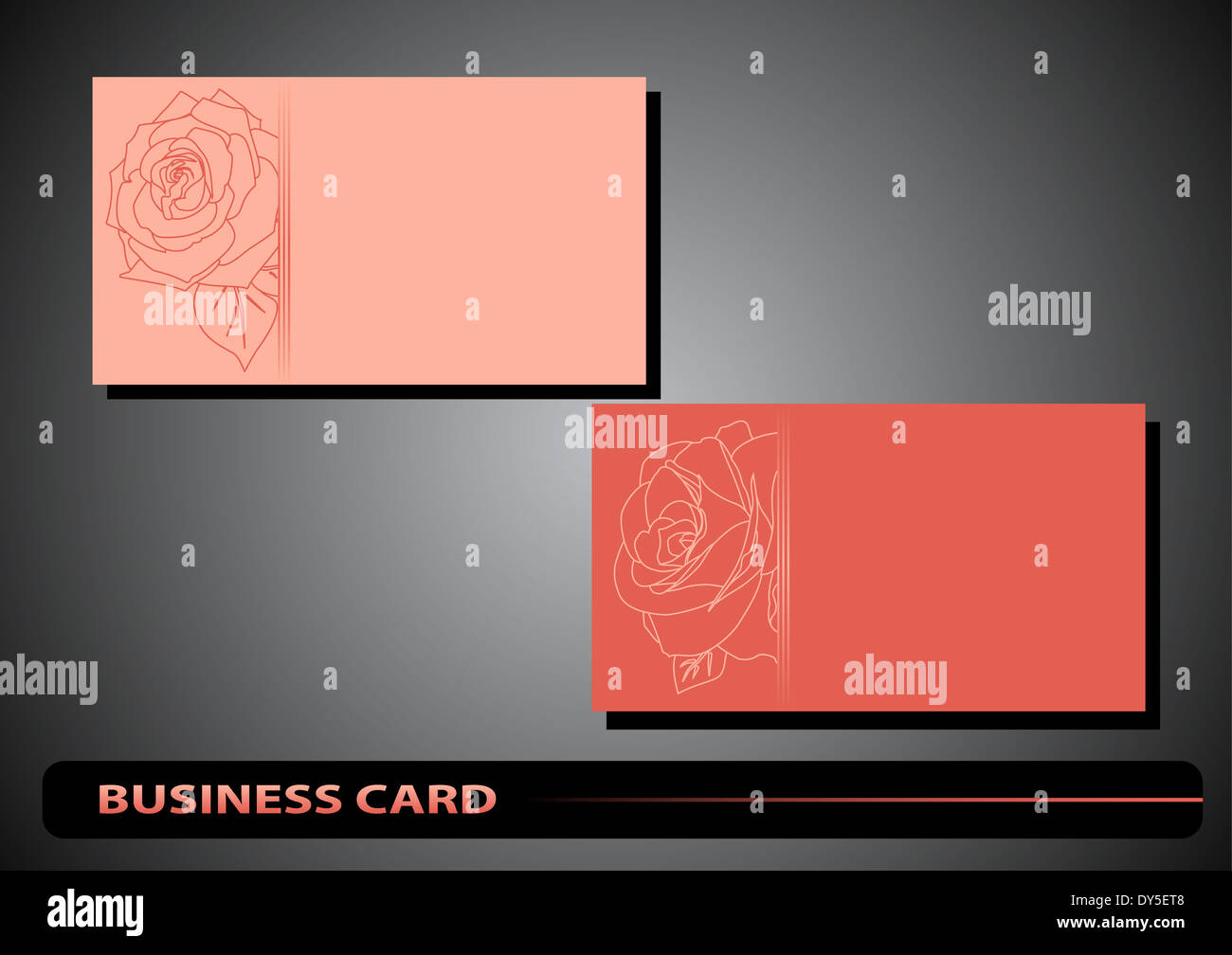 business card with a silhouette of Rose Stock Photo - Alamy