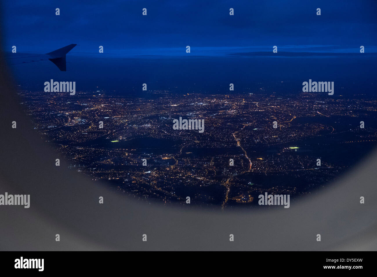 Birmingham as seen from an aeroplane window Stock Photo - Alamy