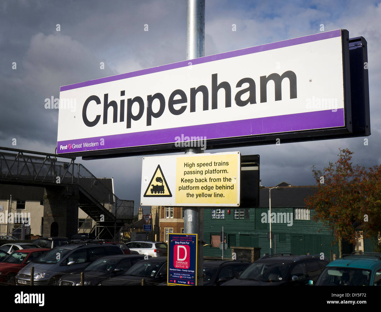 CHIPPENHAM railway station name plate in Wiltshire UK Stock Photo - Alamy