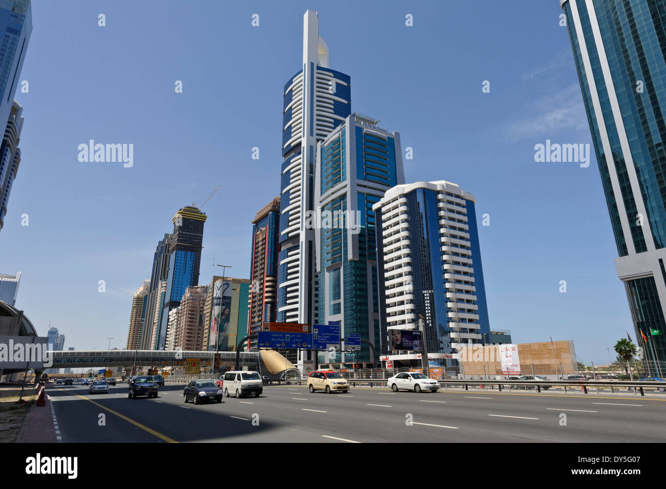 Modern Skyline by Sheikh Zayed Road, Dubai, United Arab Emirates, UAE ...