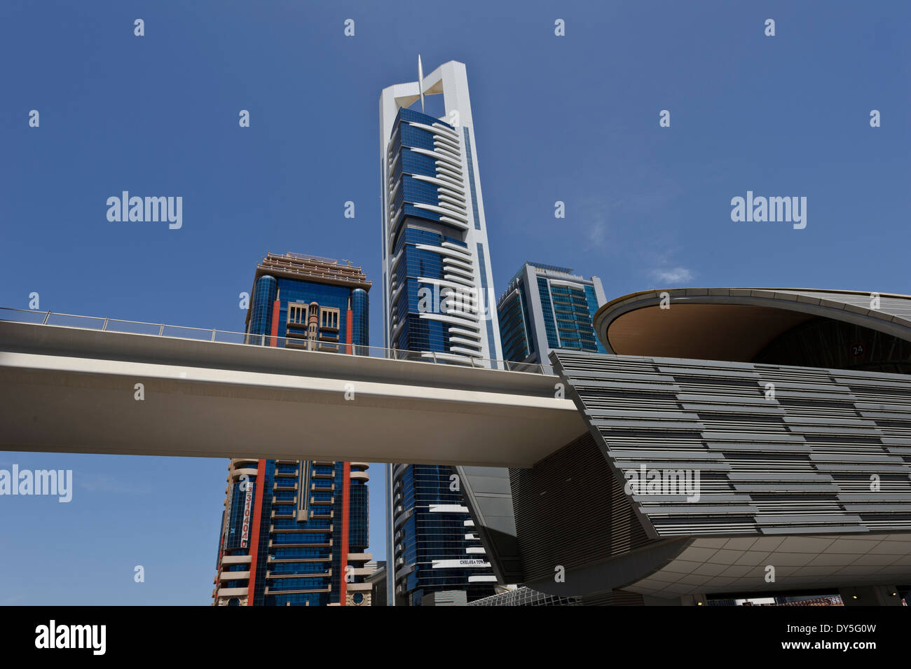 Metro Station and modern skyline by Sheikh Zayed Road, Dubai, United ...